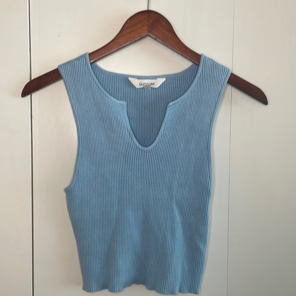Tops | Glassons Knit Light Blue Tank | Poshmark